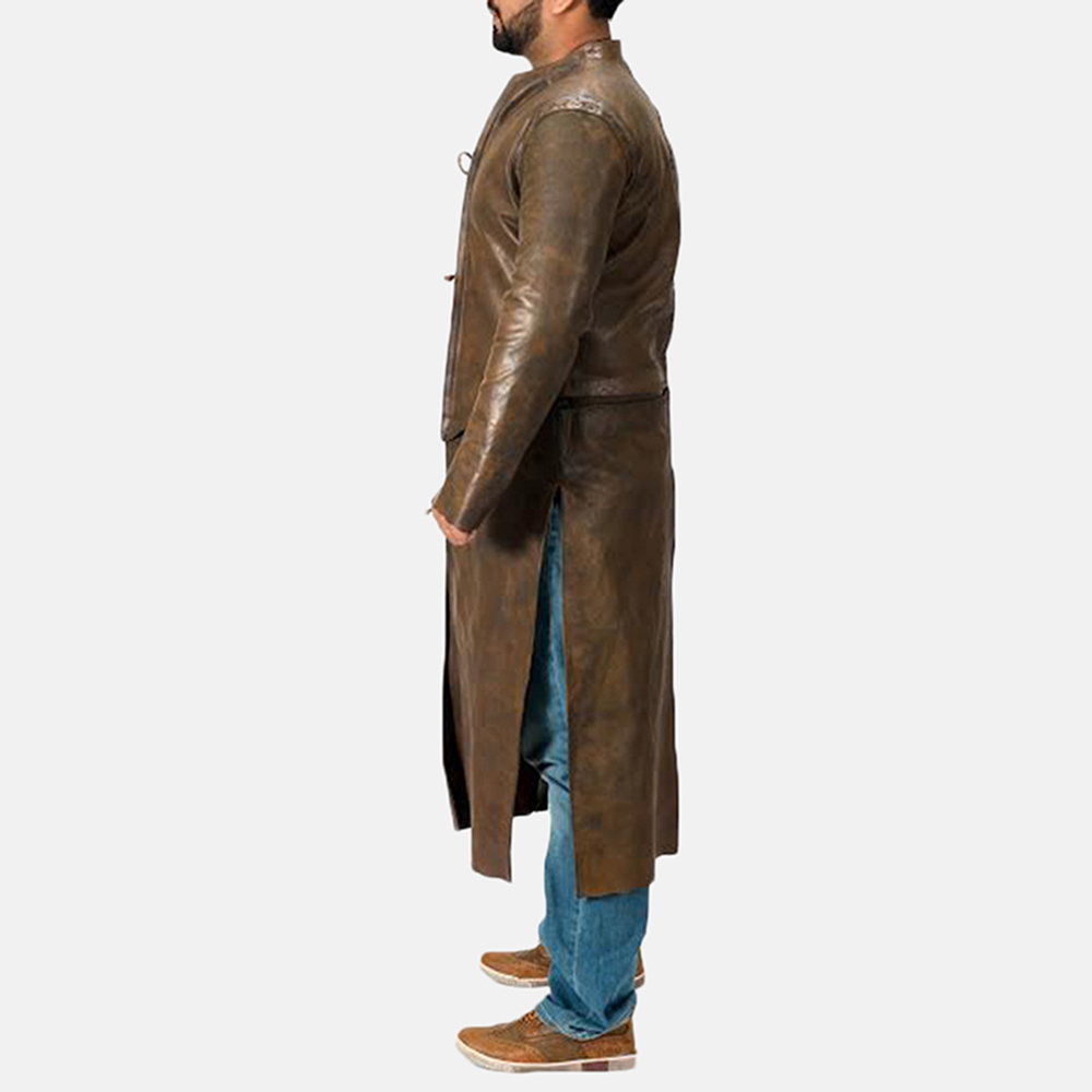 Brown Leather Duster Coat