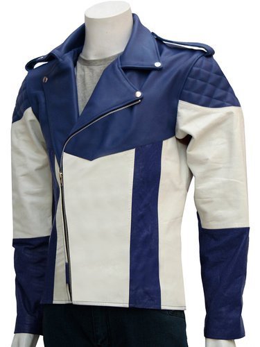 WHITE STRIP BIKER RACING JACKET - Maker of Jacket