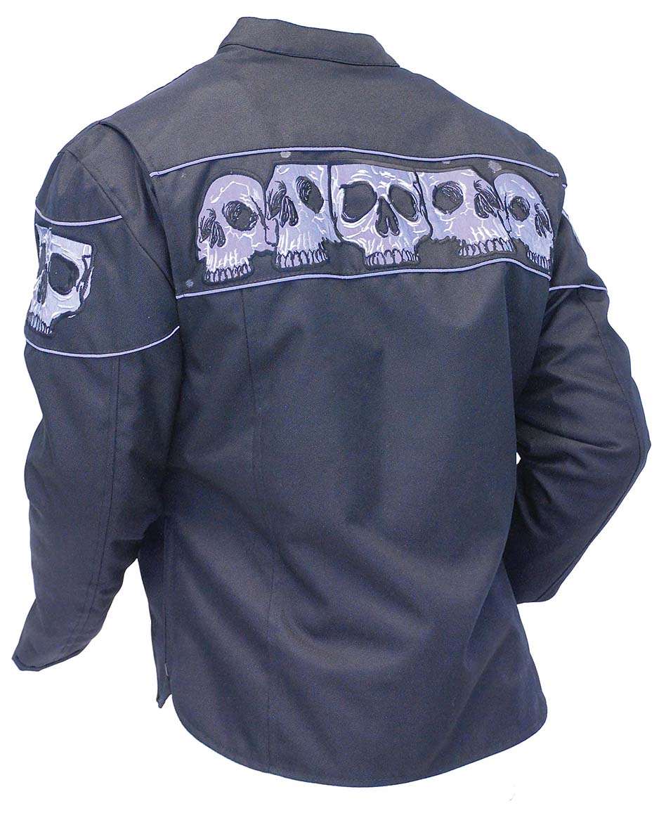 Blue Heavy Nylon Skull Jacket CCW Pocket & Reflector Skulls - Maker of ...