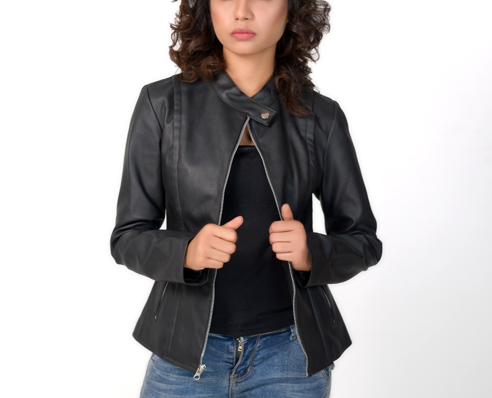 Matte Black Leather Biker Jacket - Maker of Jacket