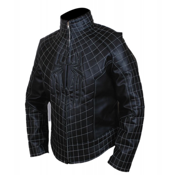 The Amazing Black Spiderman Leather Jacket - Maker of Jacket