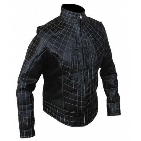 The Amazing Black Spiderman Leather Jacket - Maker of Jacket
