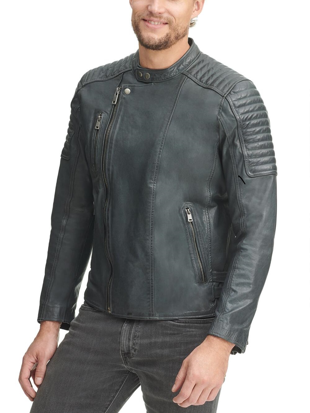 Vintage Leather Jacket With Chest Zip Pocket - Maker of Jacket