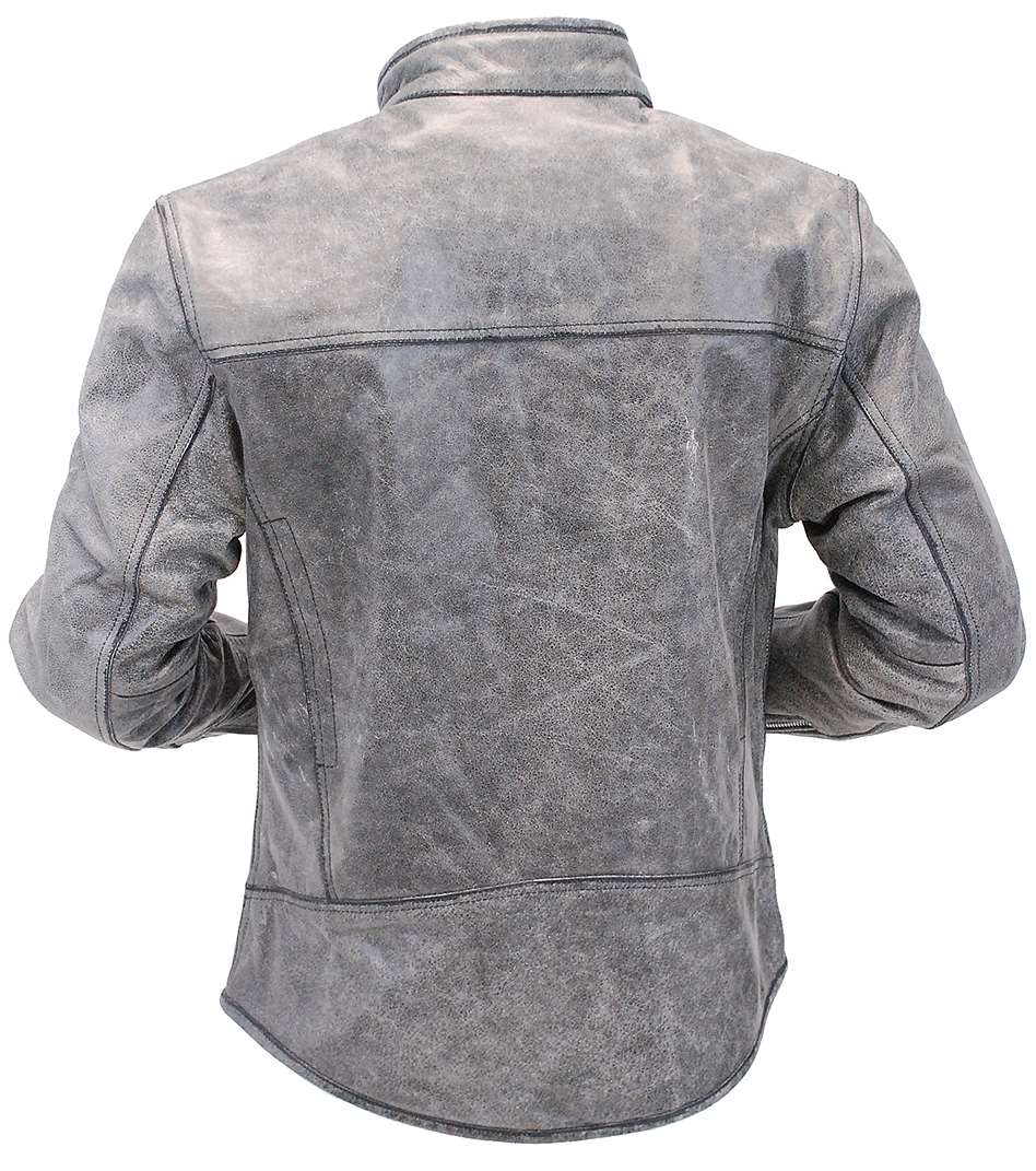 Women's Hand Painted Vintage Gray Motorcycle Jacket - Maker of Jacket