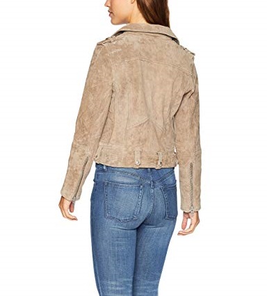 Women's Sand Stoner Color Suede Jacket - Maker of Jacket
