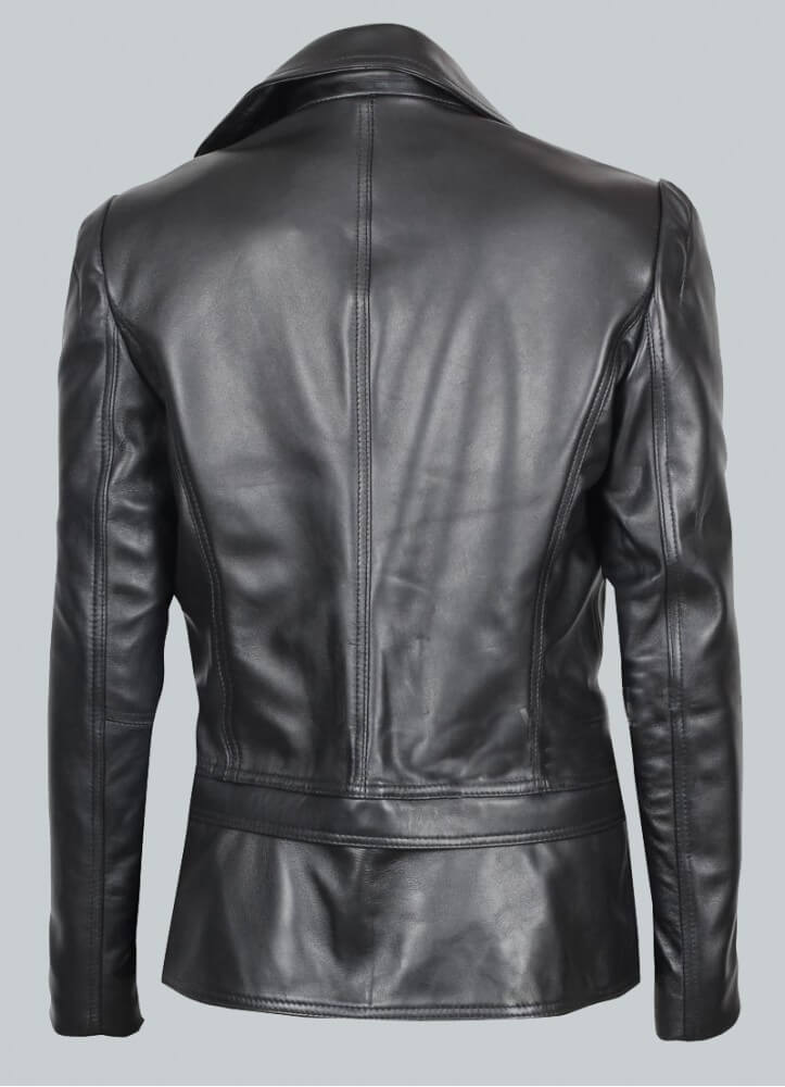 Alabama Black Leather Biker Jacket - Maker of Jacket