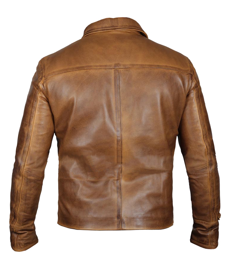 Expendable Rough Vintage Cognac Leather Jacket - Maker of Jacket