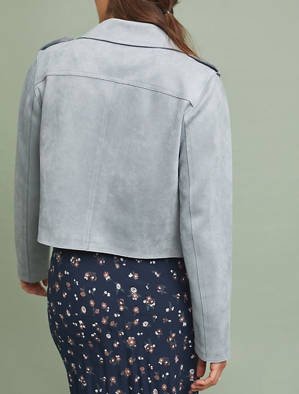 Women's Light Blue Moto Biker Jacket - Maker of Jacket