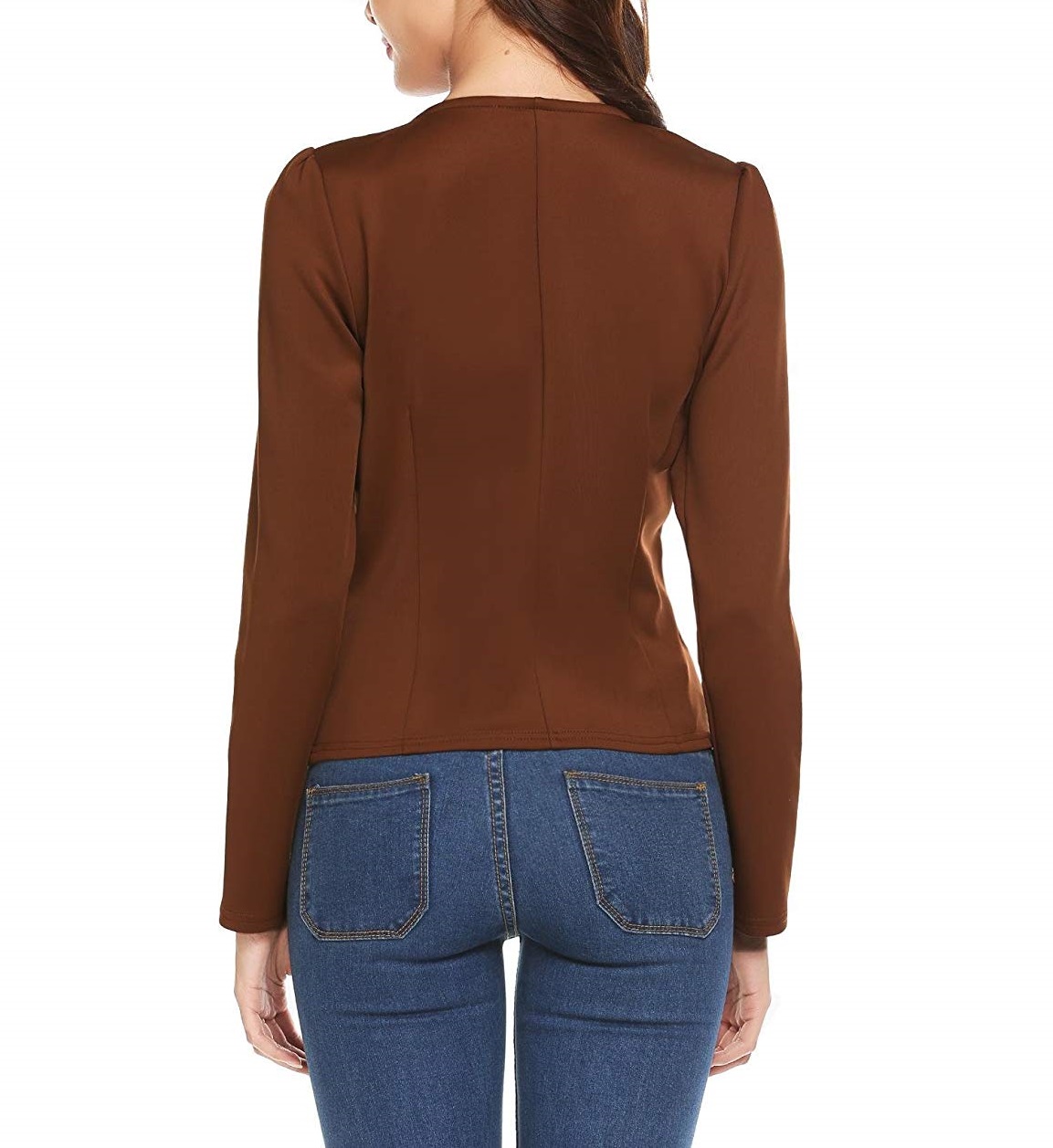 Women's Short Zipper Brown Jacket - Maker of Jacket