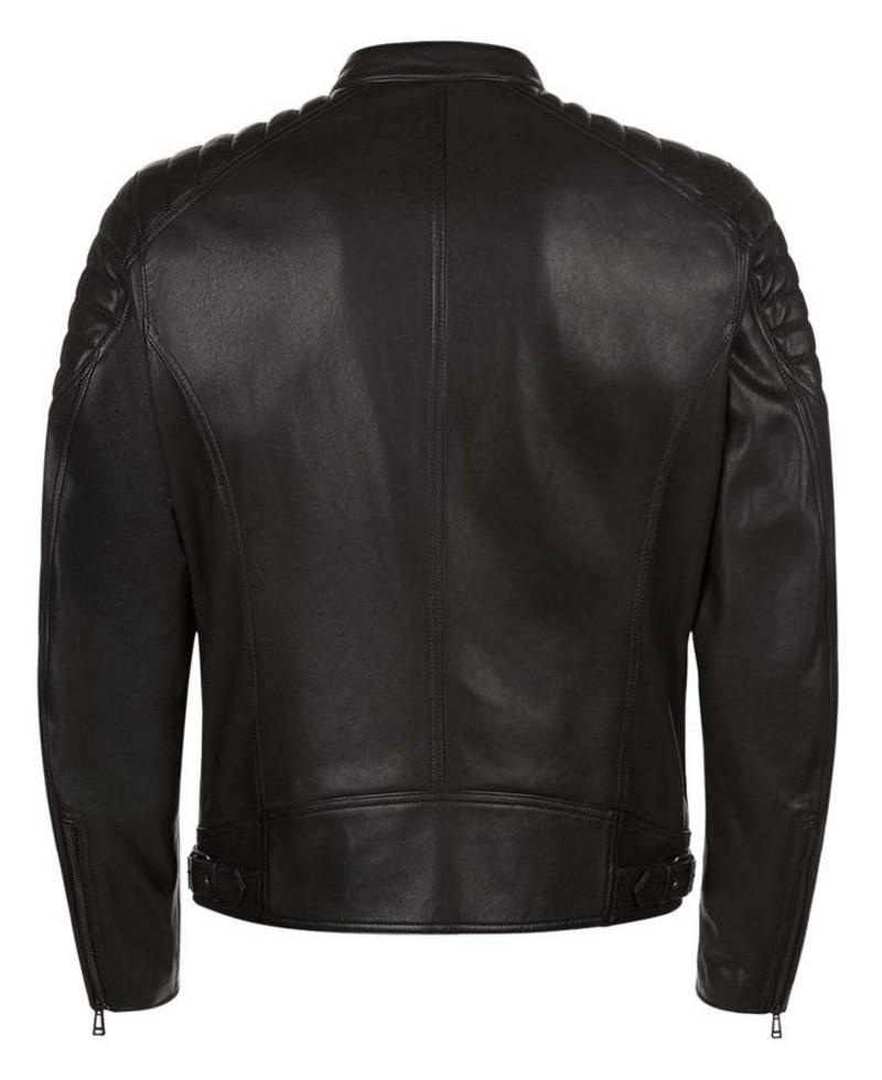 Outlaw Black Leather Biker Jacket - Maker of Jacket