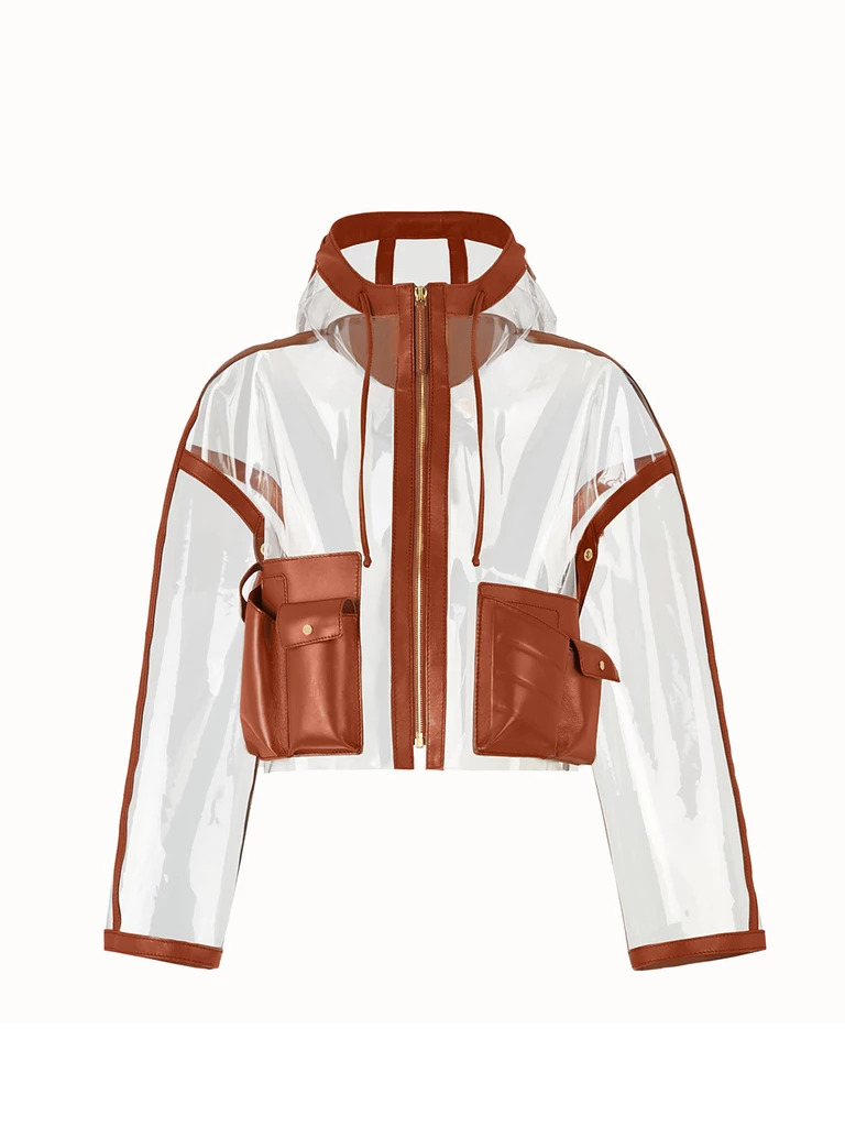 Transparent Faux-Leather Hooded Jacket - Maker of Jacket