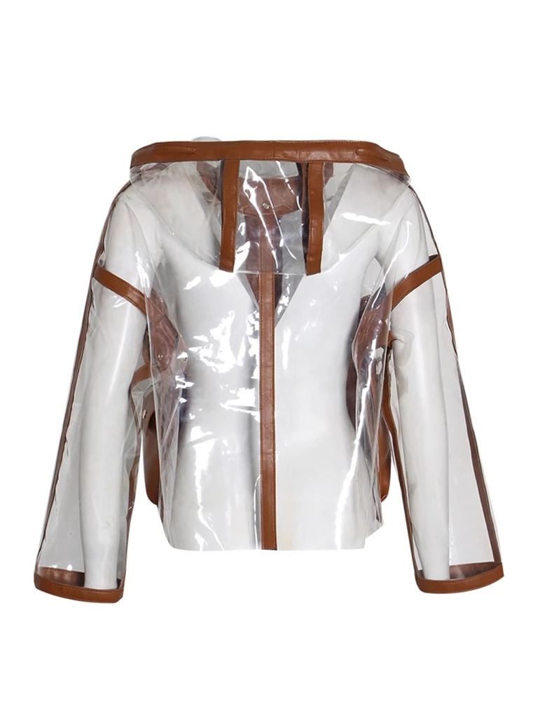 Transparent Faux-Leather Hooded Jacket - Maker of Jacket