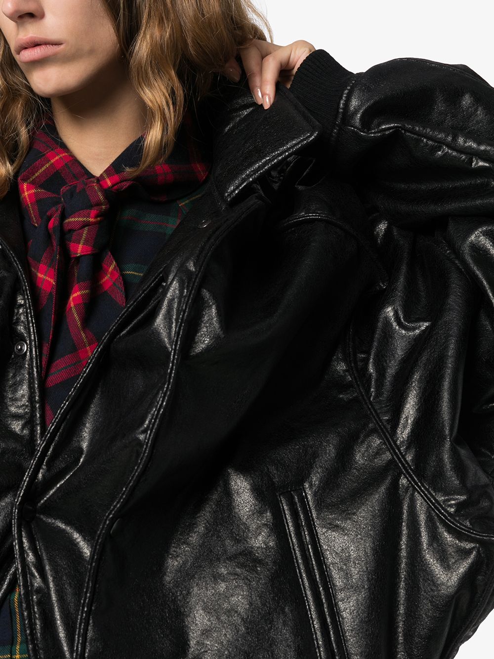 Women's Black Double Layer Bomber Jacket - Maker of Jacket