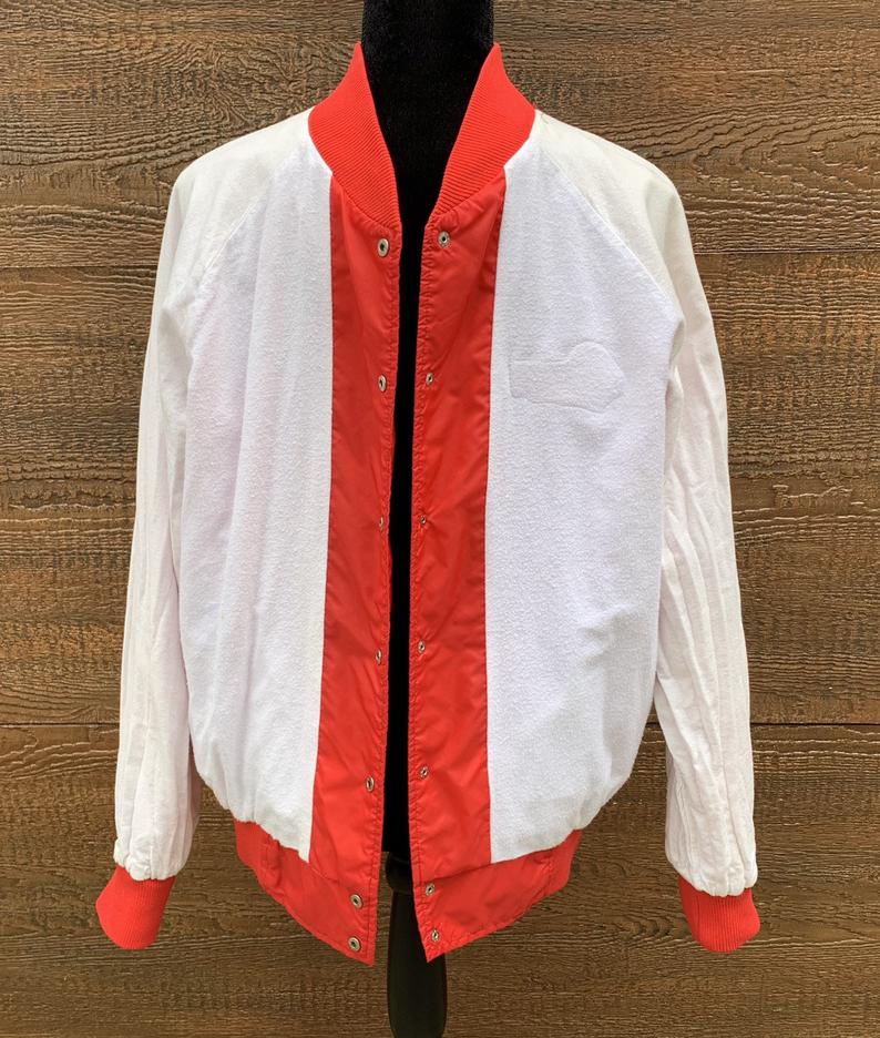 Men's David Bowie Vintage 80s Red Quilt Lined Concert Bomber Jacket ...