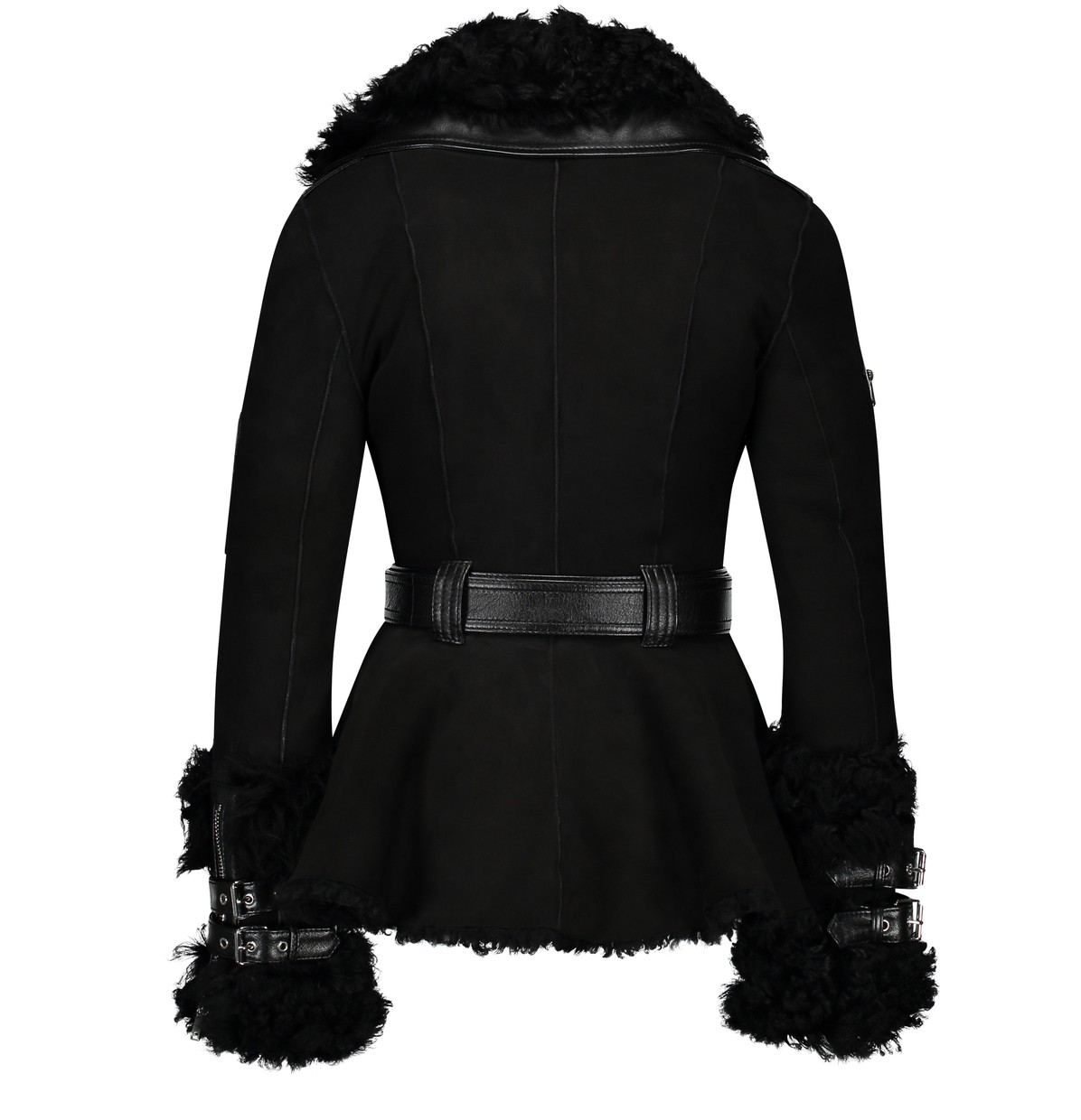 Women s Fur Collar Black Shearling Leather Jacket Maker Of Jacket Women s Fur Collar Black Shearling Leather Jacket Maker Of Jacket
