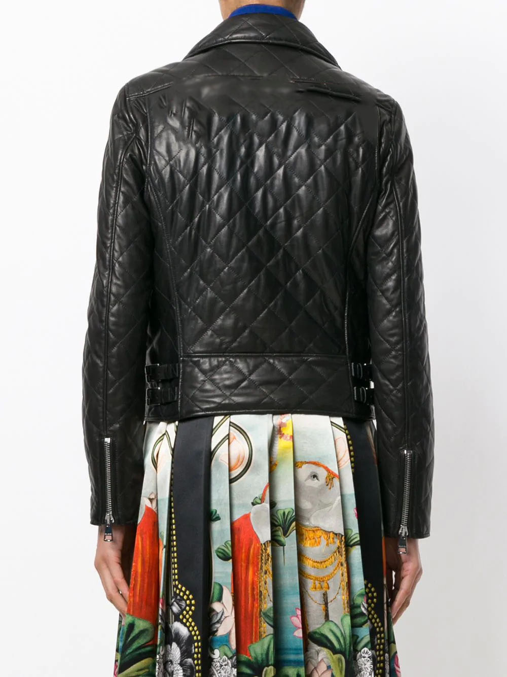 Woman's Black Quilted Leather Biker Jacket - Maker of Jacket