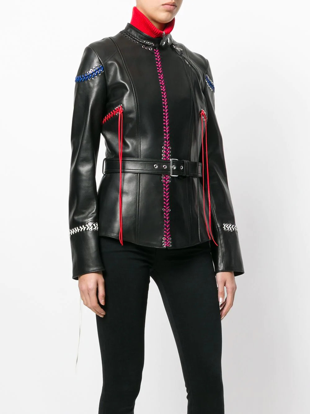 Woman's Whip Stitched Leather Jacket - Maker of Jacket