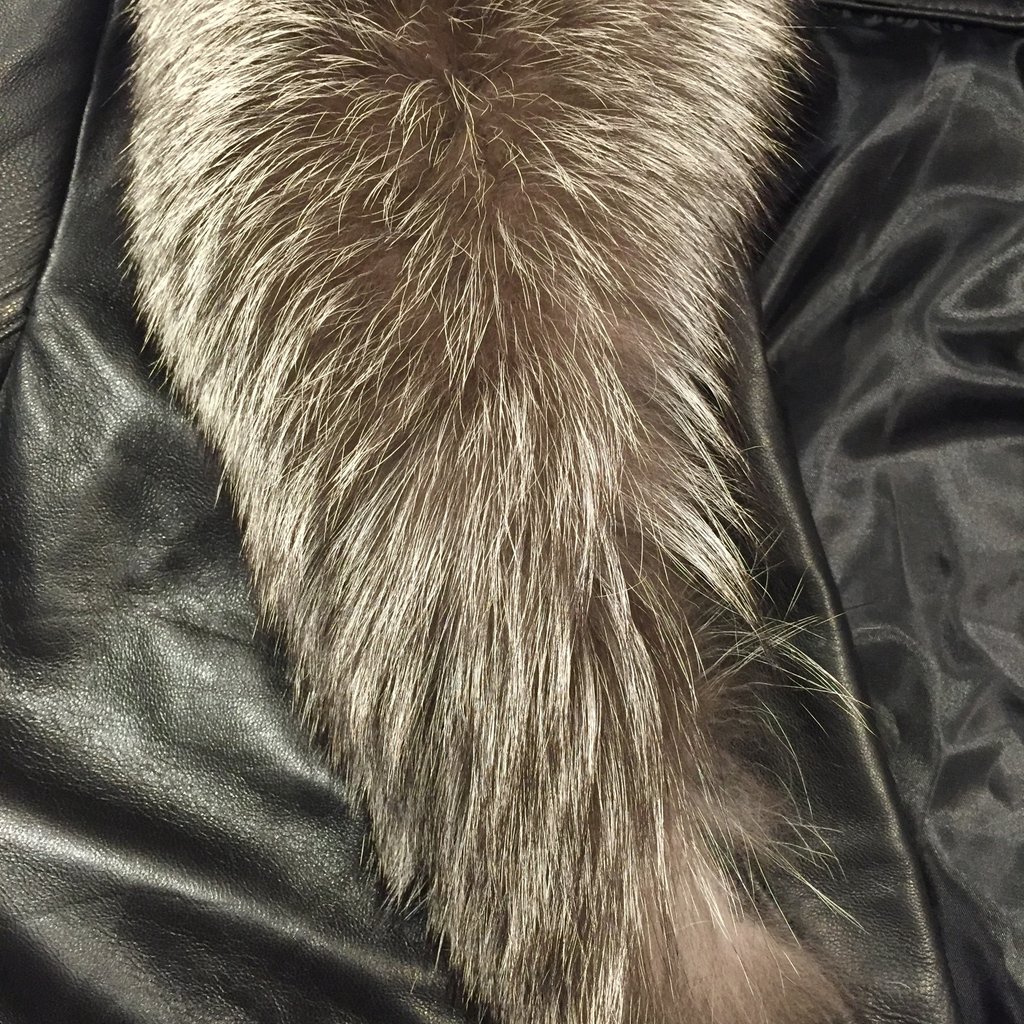 Silver Fox Collar Biker Jacket - Maker of Jacket