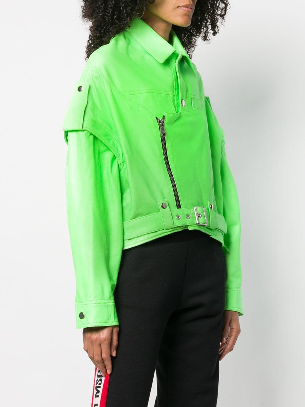Green Leather Vintage Style Oversized Jacket - Maker of Jacket