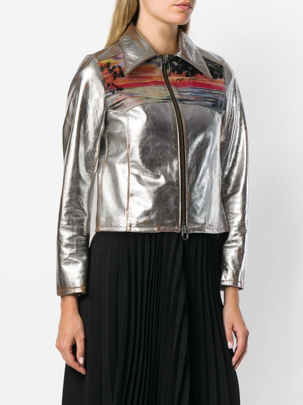 Mira Sunset Printed Leather Jacket - Maker of Jacket