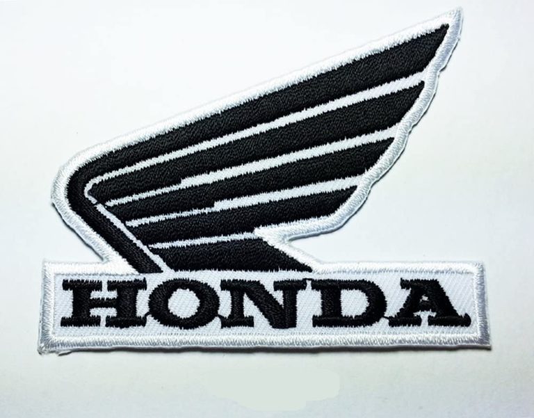 Black Honda Iron On Motorcycle Biker Wing Patch - Maker of Jacket