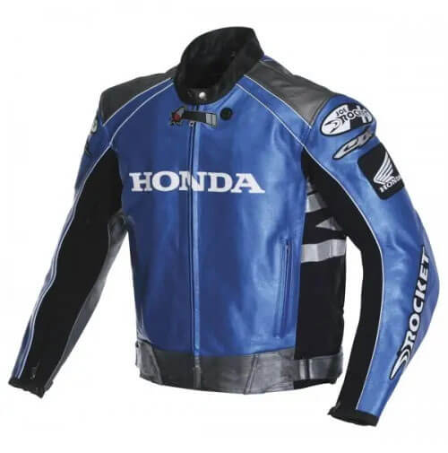 Honda Rocket Blue Motorcycle Leather Jacket For Men - Maker of Jacket