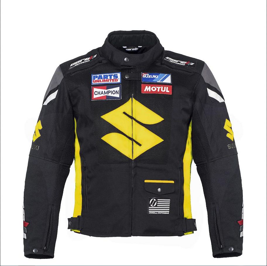 Suzuki Yellow Textile Motorcycle Jacket - Maker of Jacket