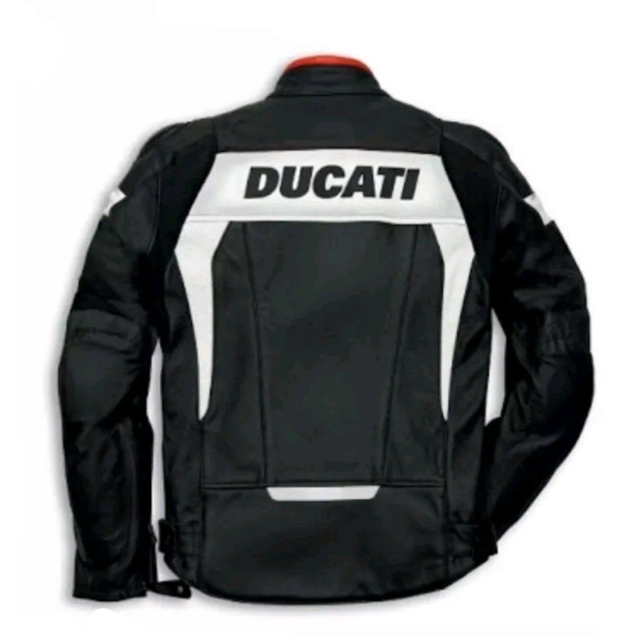 Black Ducati Racing Motorbike Leather Jacket Ce Approved - Maker of Jacket