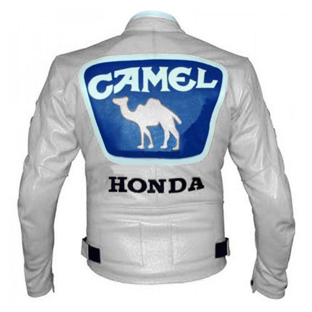 Custom HONDA White Camel Motorcycle Racing Leather Jacket - Maker of Jacket