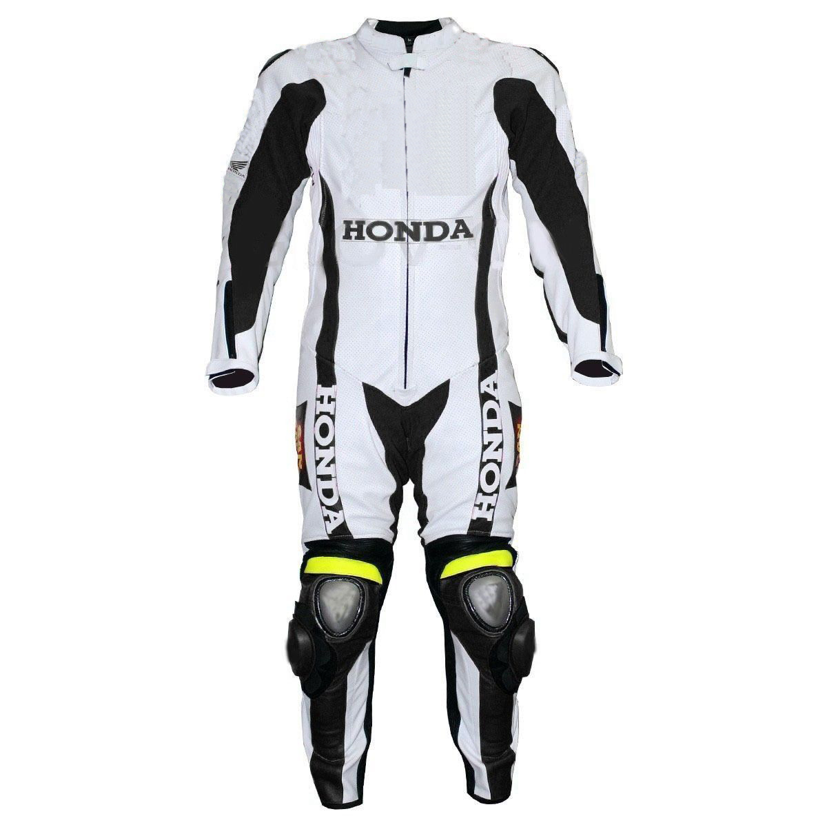 Custom Honda White Motorcycle Leather Suit With Safety Pads - Maker of ...