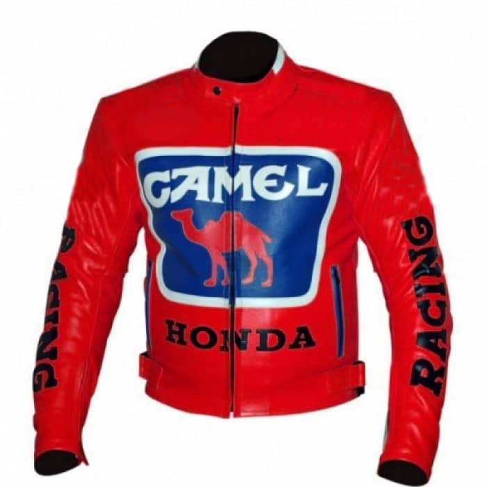 Custom Men’s Yellow Honda Camel Racing Motorcycle Leather Jacket ...