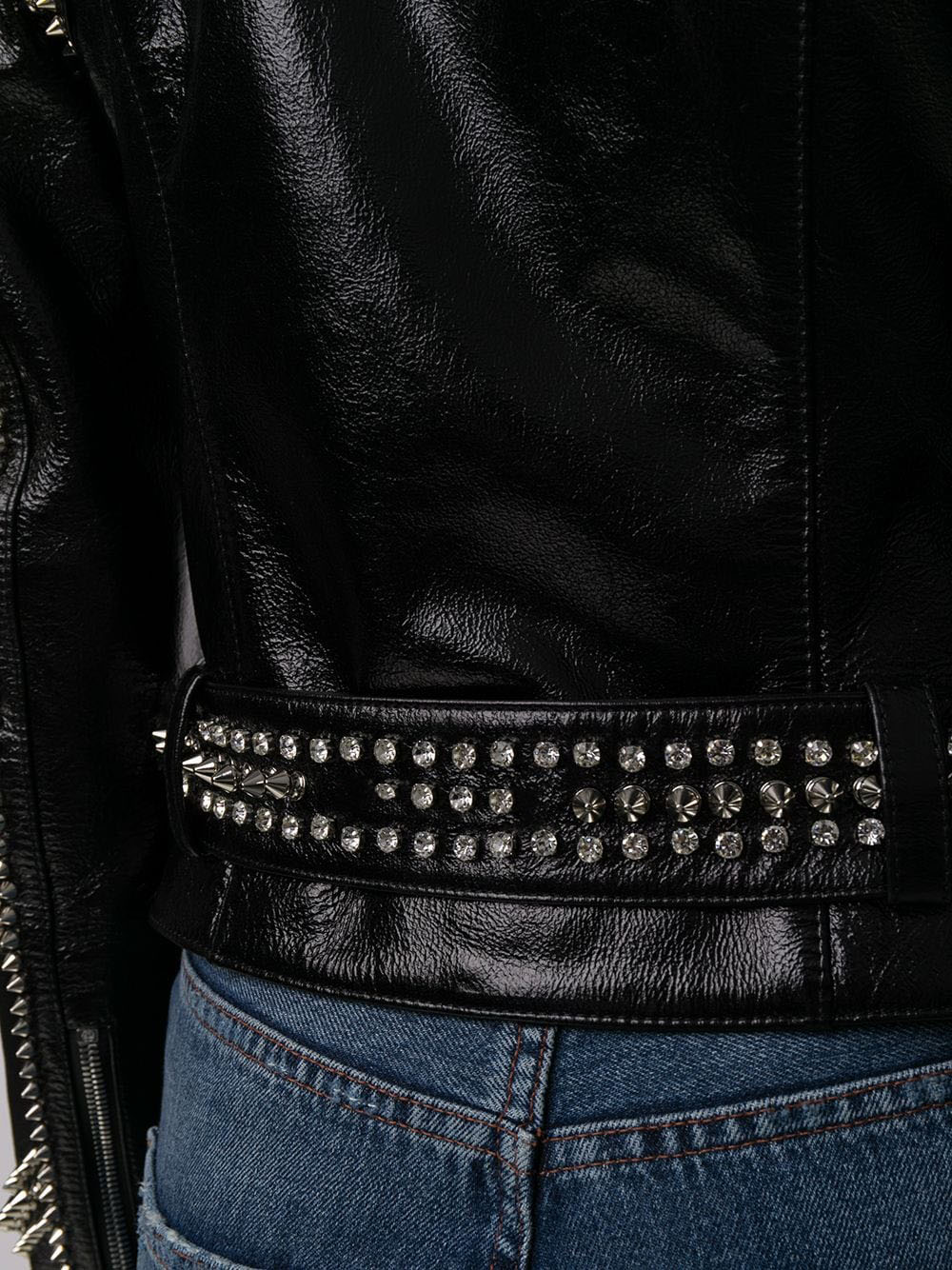 Black Lambskin Perfecto Spike-Stud Biker Jacket - Maker of Jacket