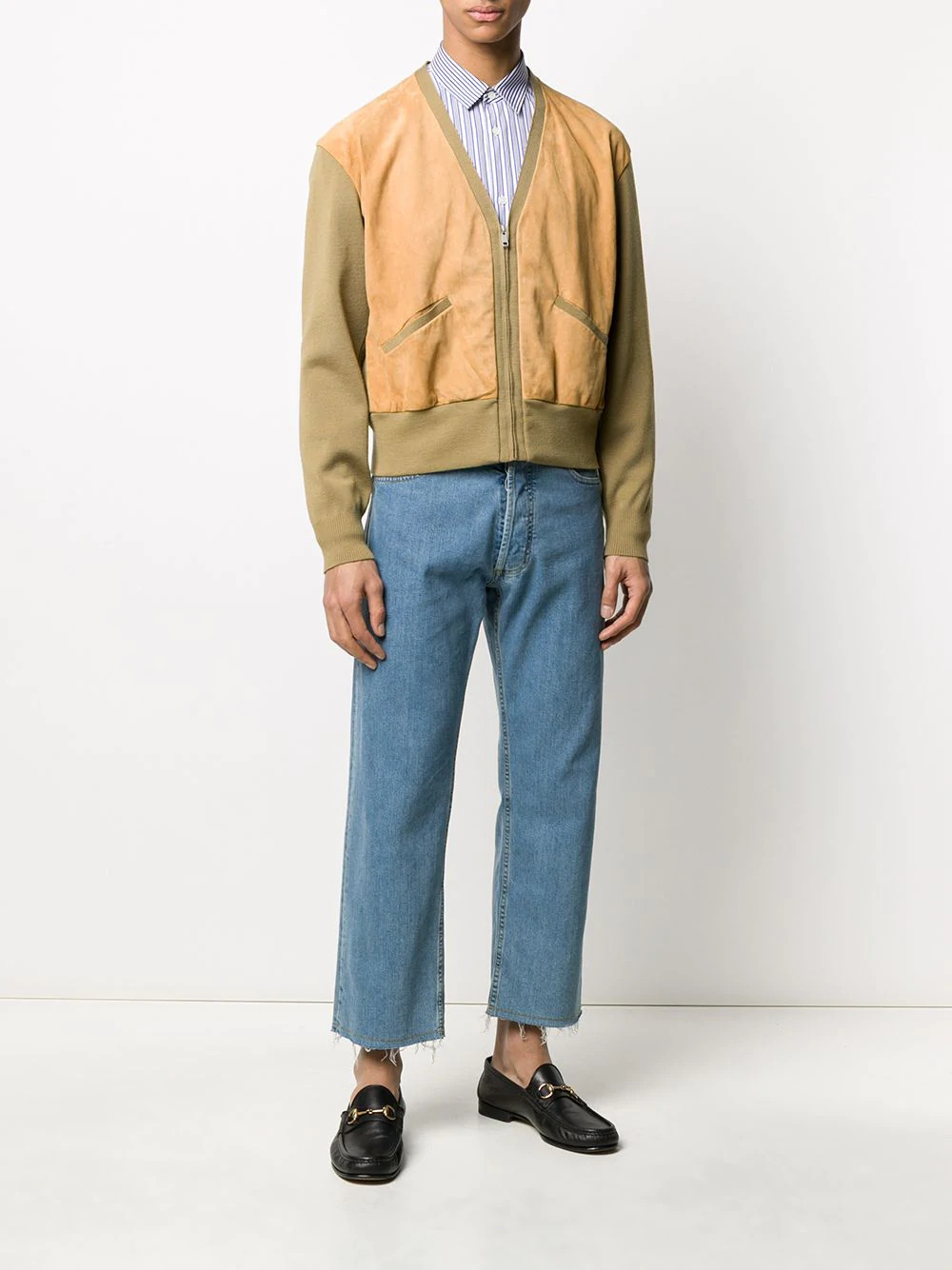 Cork Brown Lambskin Zipped Jacket - Maker of Jacket