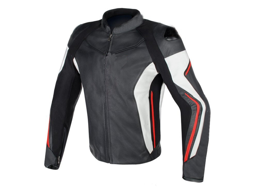 genuine Leather Motorcycle Red And Black Racing Jacket - Maker of Jacket