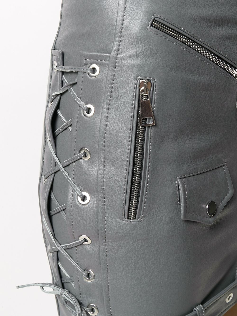Side Lace-Up Detail Biker Skirt - Maker of Jacket