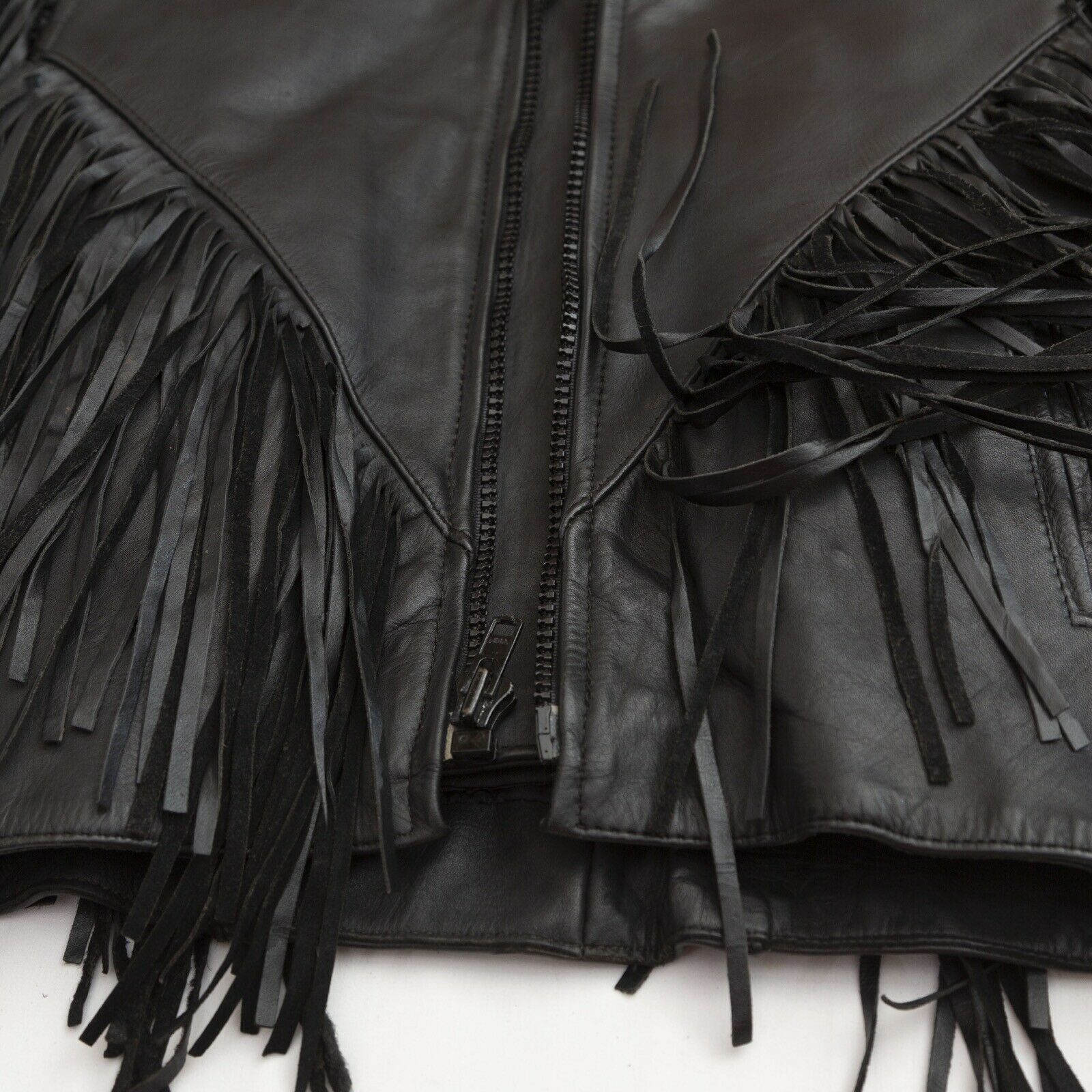 Black Cropped Leather Fringe Jacket - Maker of Jacket