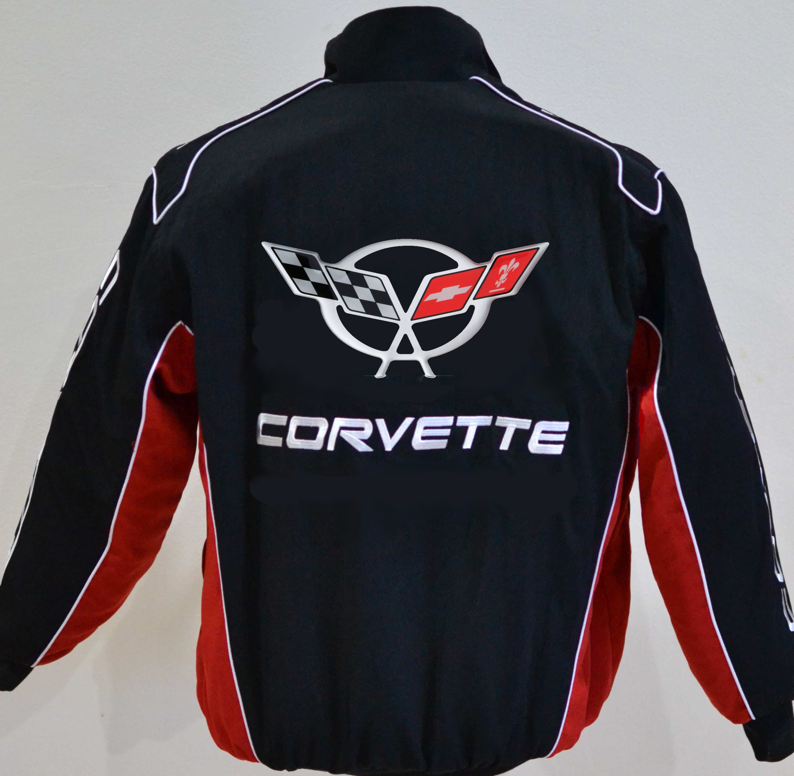 Corvette c5 Wind Breaker Black And Red Jacket - Maker of Jacket