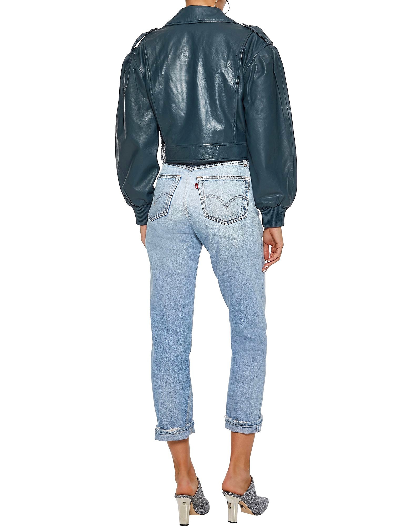 Cropped Leather Biker Jacket - Maker of Jacket