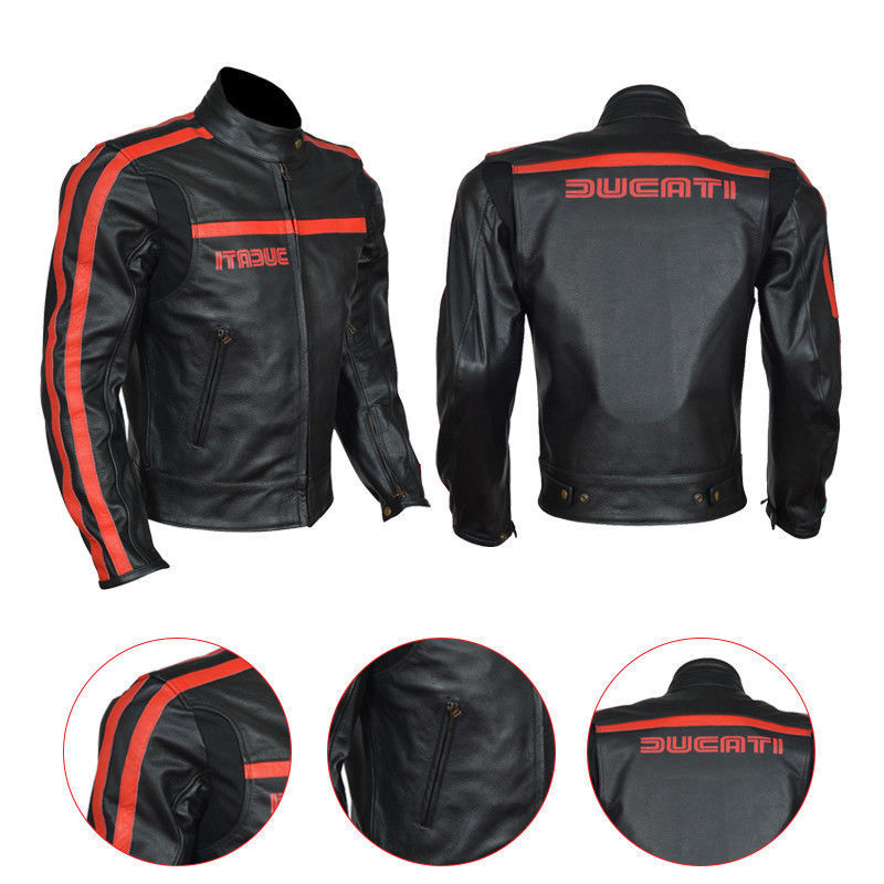 Ducati Black And Red Motorcycle Jacket - Maker of Jacket