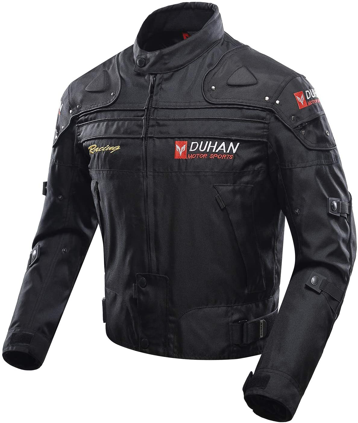 Duhan Black Safety Pads Motorcycle Jacket - Maker of Jacket