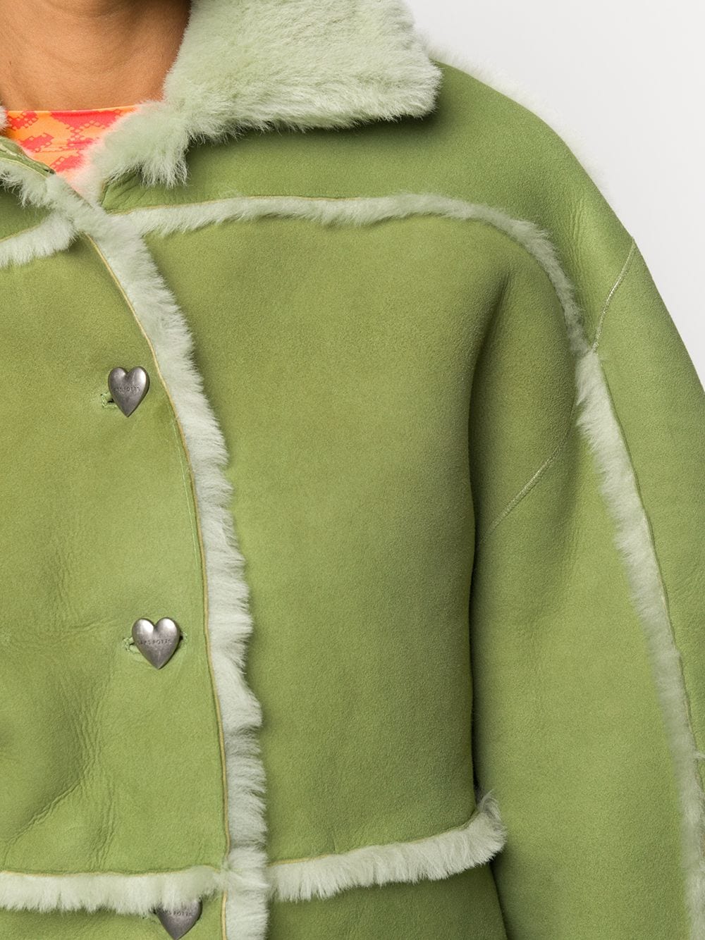 Green Shearling Fur Jacket in Oversized-Look - Maker of Jacket