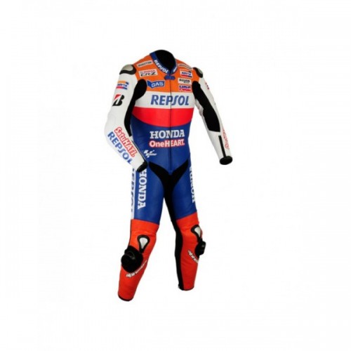 Honda Repsol One Heart Orange And Blue Motorcycle Leather Suit - Maker ...