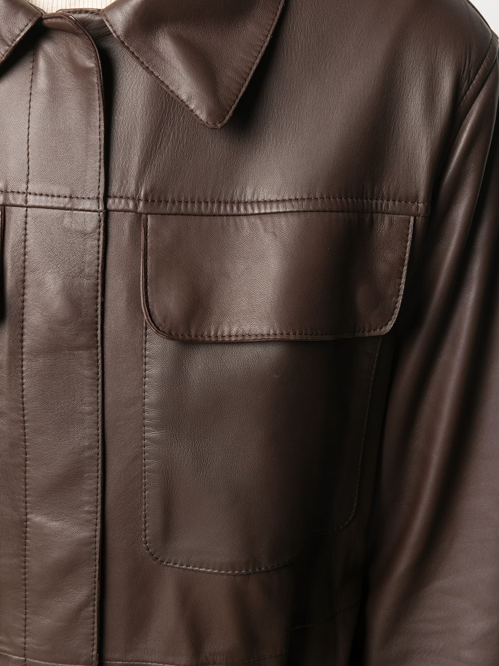 Brown Belted Style Leather Jacket - Maker of Jacket