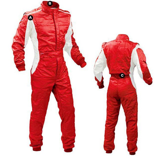 Car one piece Red And White racing suit - Maker of Jacket