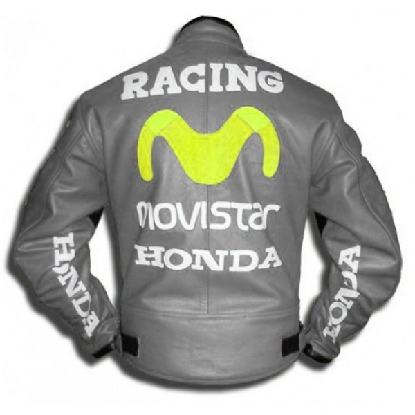 Honda Repsol Movistar Black Racing Motorcycle Leather Jacket - Maker of ...