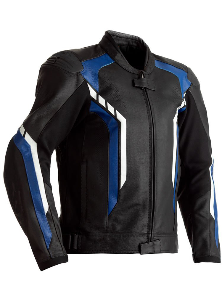 Motorcycle black And blue Leather jacket - Maker of Jacket