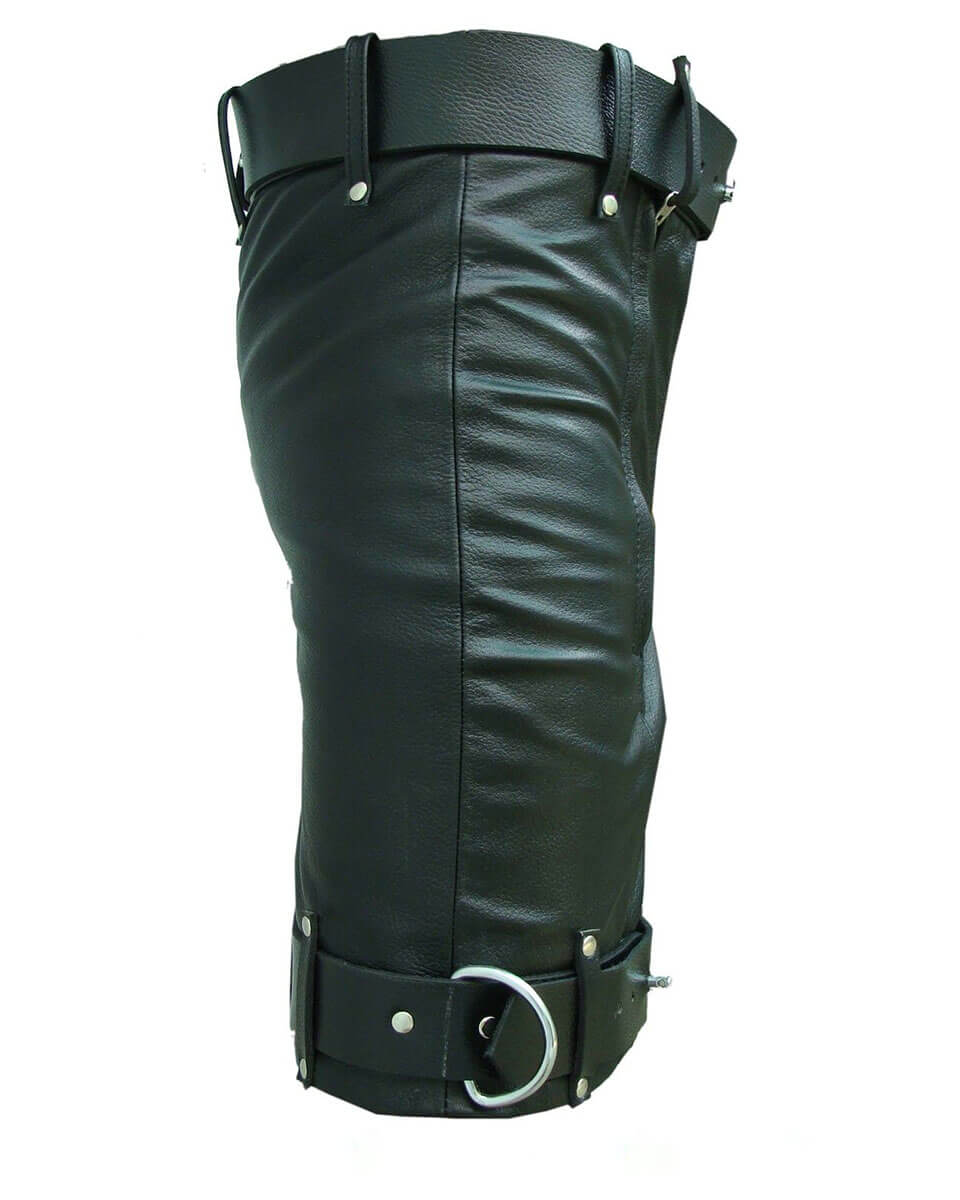 Black Leather Zip Locking Shorts - Maker of Jacket