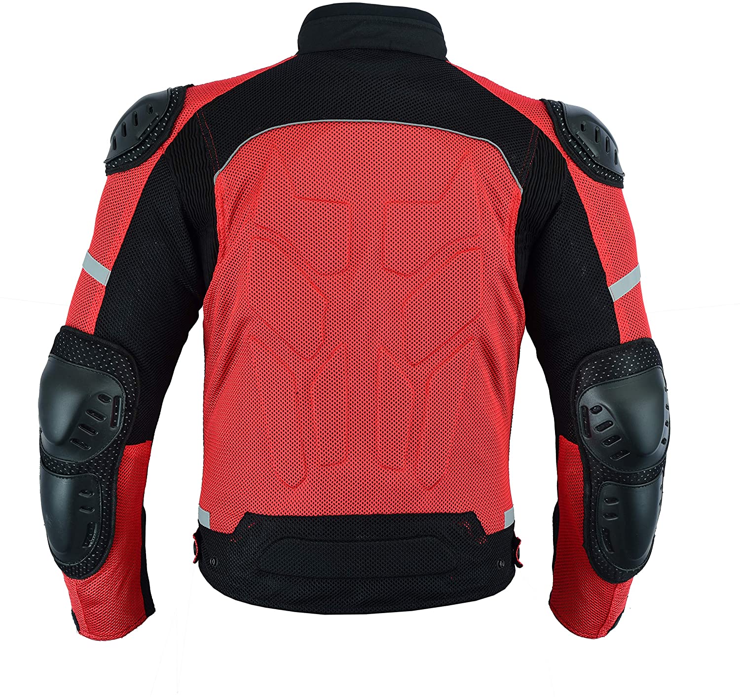 Motorcycle Red, Black And White Safety Pads Jacket - Maker of Jacket