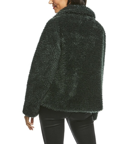 Green Faux Fur Zipper Jacket - Maker of Jacket