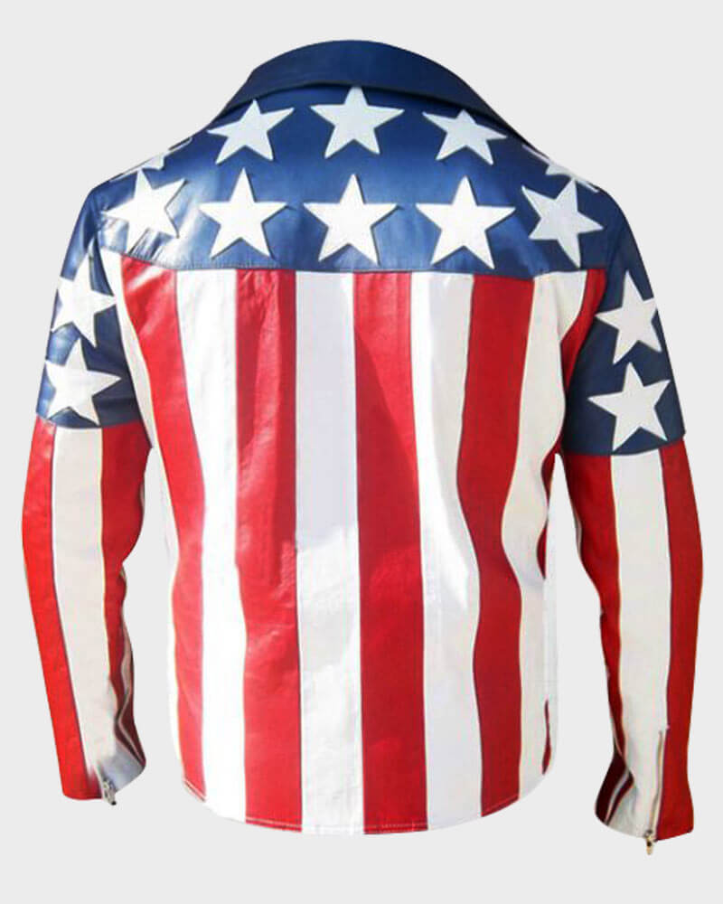 American Flag Captain Double White Breasted Leather Jacket - Maker of ...